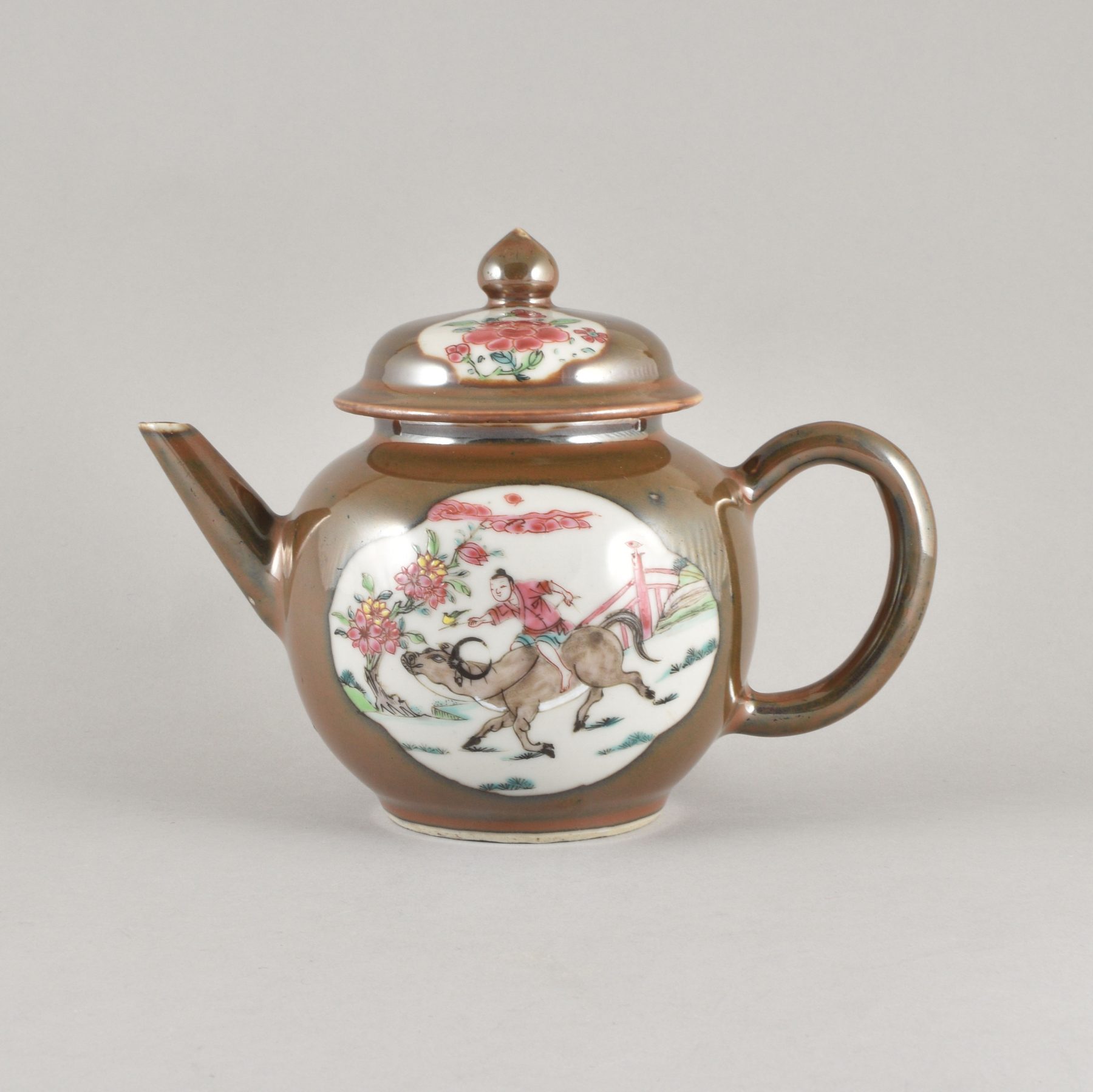 Théière capucin famille rose porcelaine Chine Qianlong