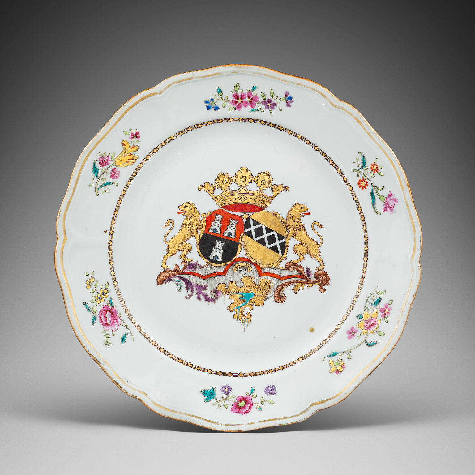 A Chinese armorial plate for the Belgian market (familles de Dam et de ...